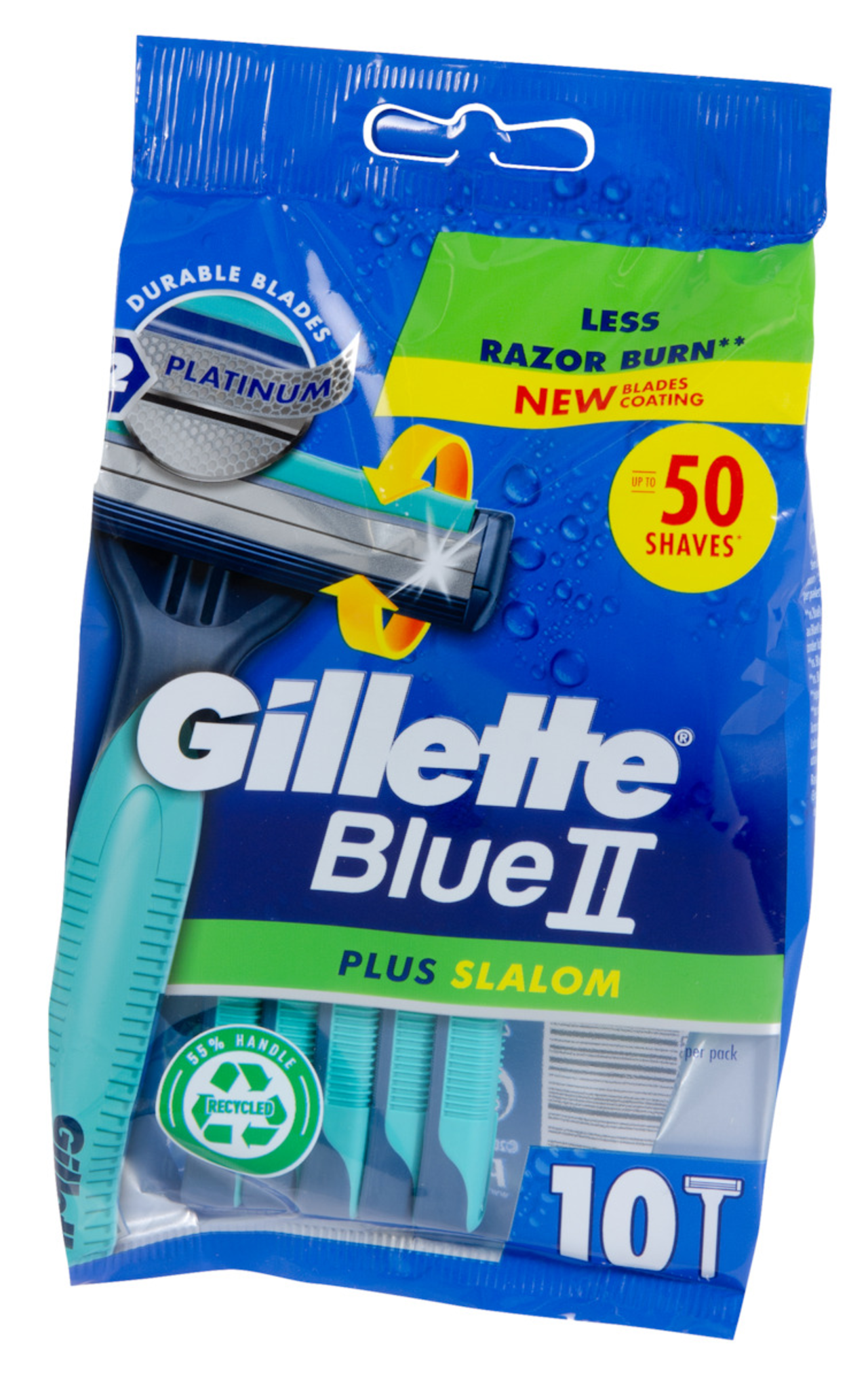 Gillette Einwegrasierer Blue II Plus Slalom, 10 Stk