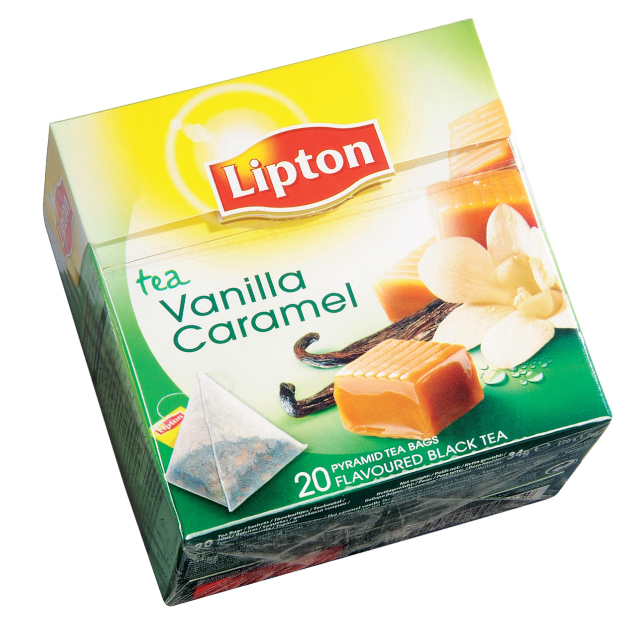 Lipton Black Tea Vanilla & Caramel 20x, boîte