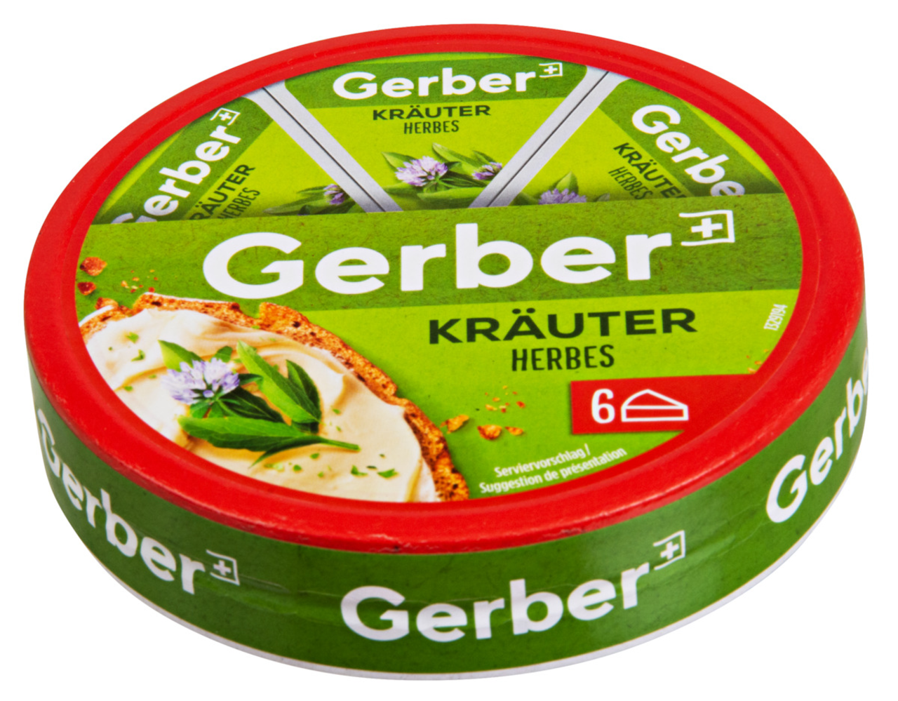 Fromage fondu aux herbes, 6 portions, Gerber, 200 g