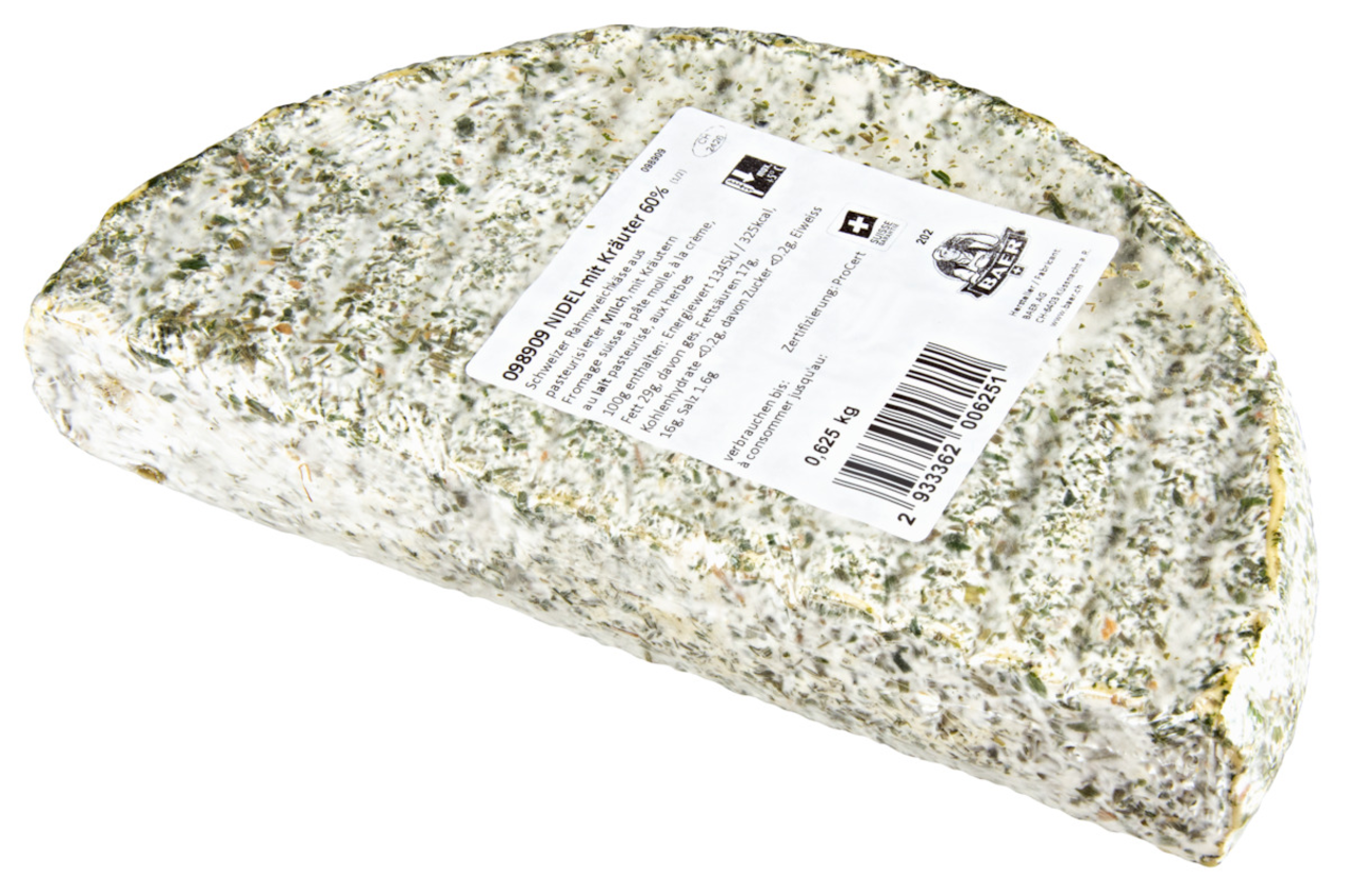 Brie Nidel avec 60% d'herbes, 1/2, Baer, env. 600 g