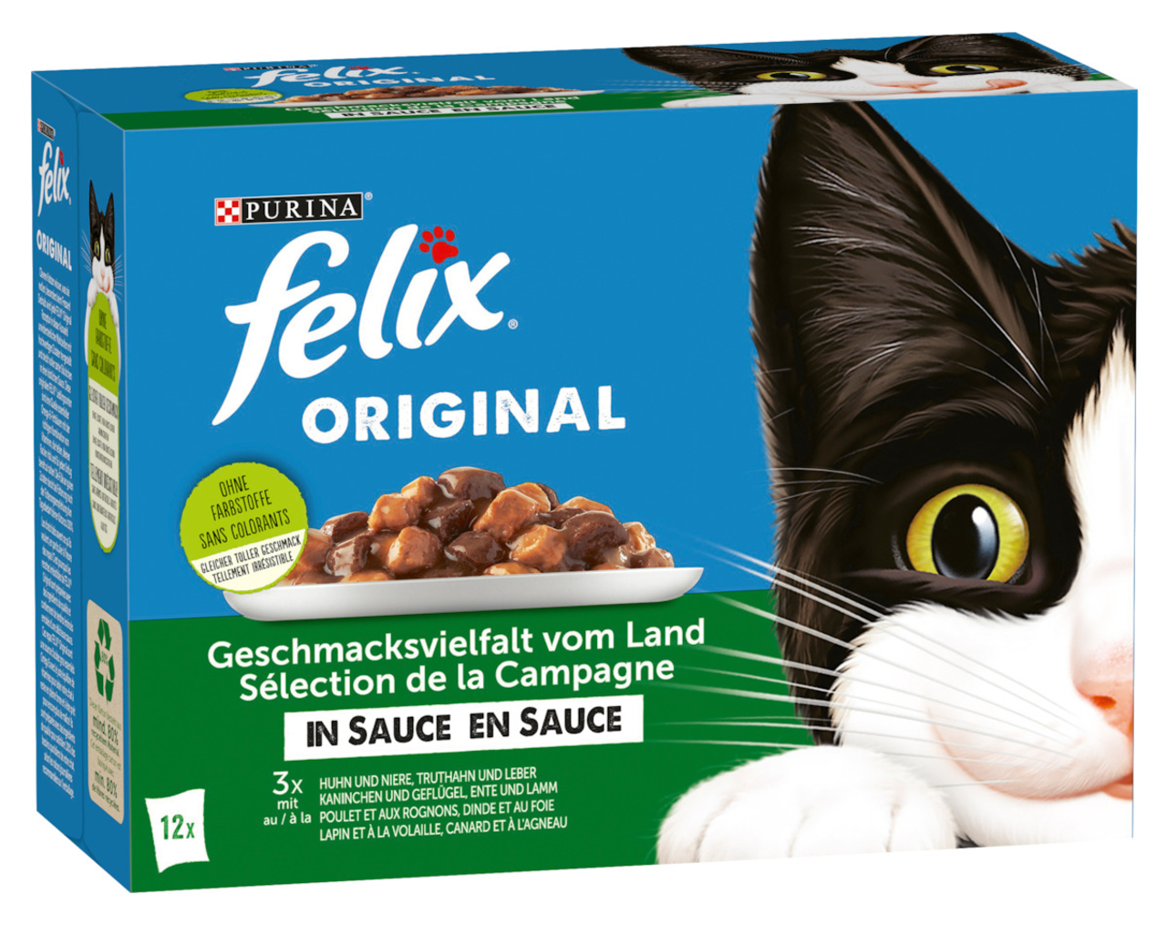 Felix Original Volaille & Légumes 85 gr, 12 sachets