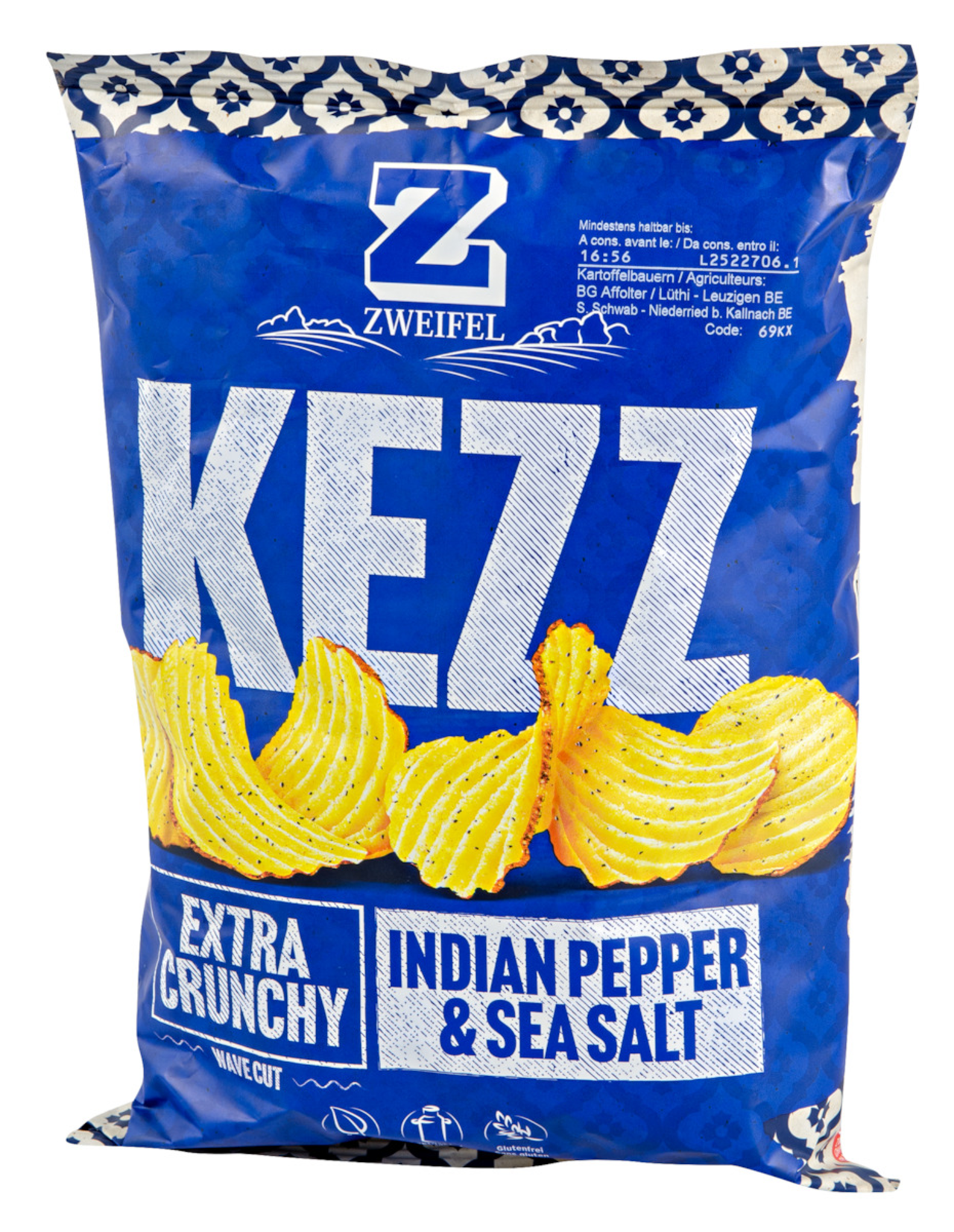 Zweifel Extra Crunchy Chips Kezz Pepper & Salt, 2 x 110 g