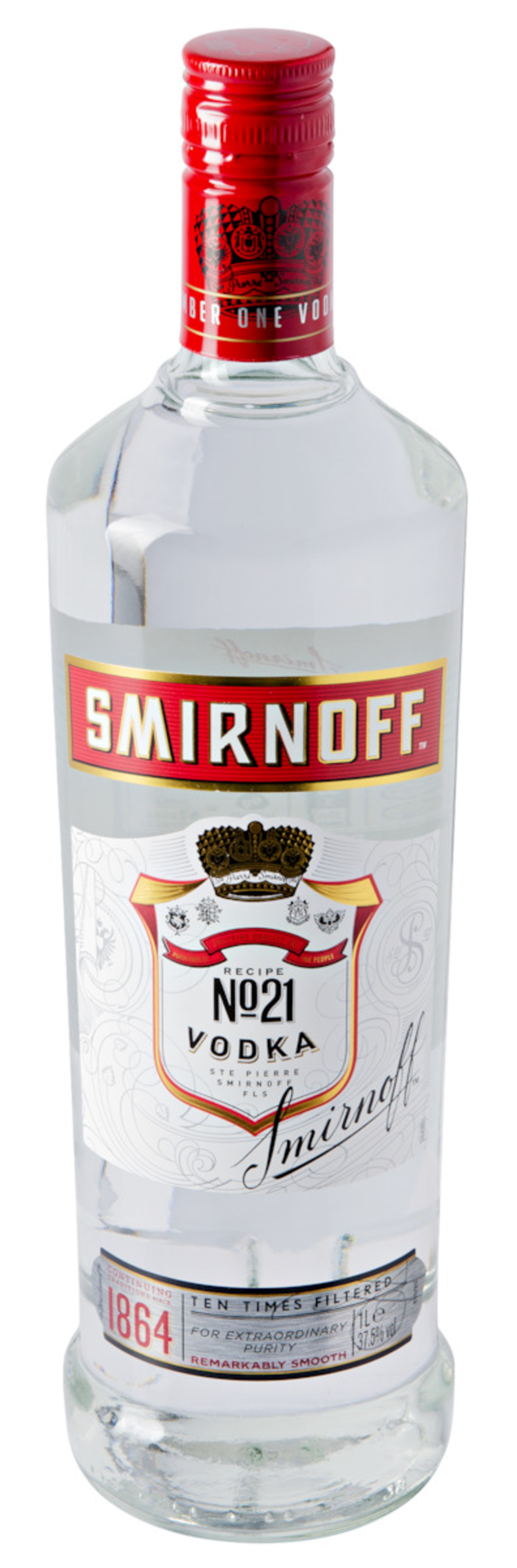 Vodka Smirnoff Red Label 37.5% vol., 6 x 1 l