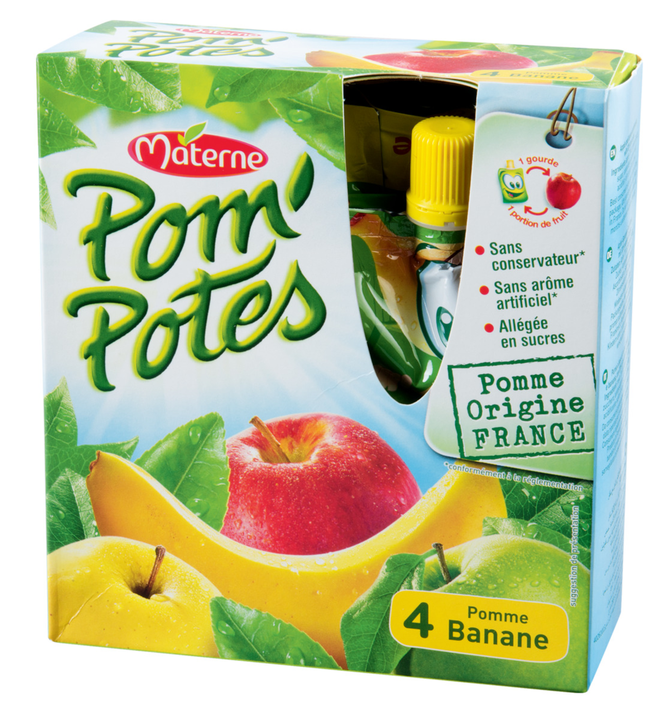Pom'Potes pomme/banane Materne, 4 x 90 g