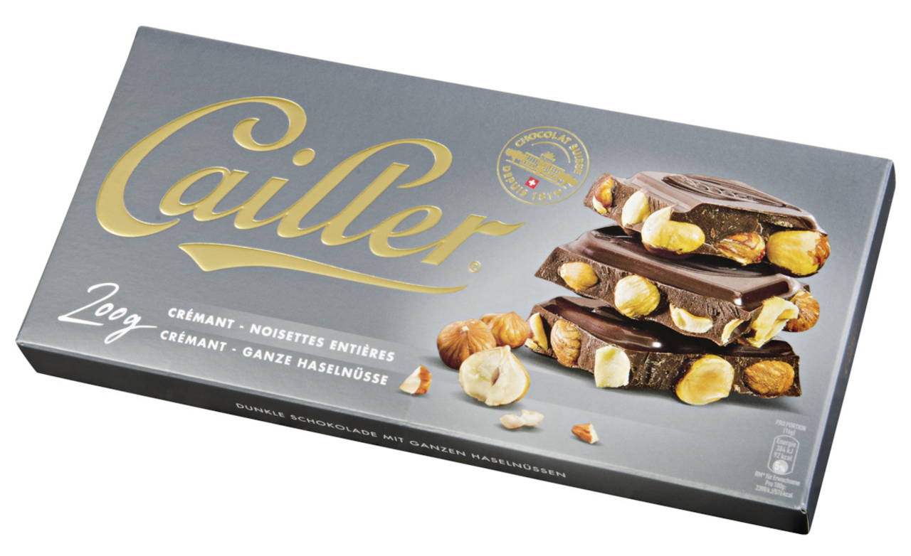 Chocolat crémant-noisettes entières, Cailler, 2 x 200 g