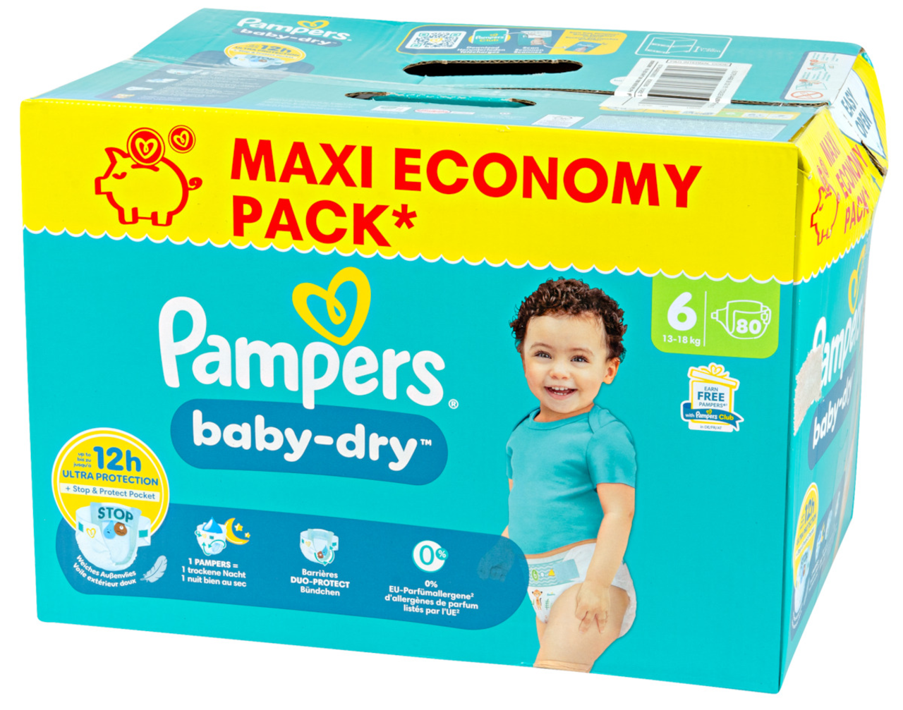 Baby-dry 6 large, 13-18 kg, maxipack, Pampers, 78 pièces