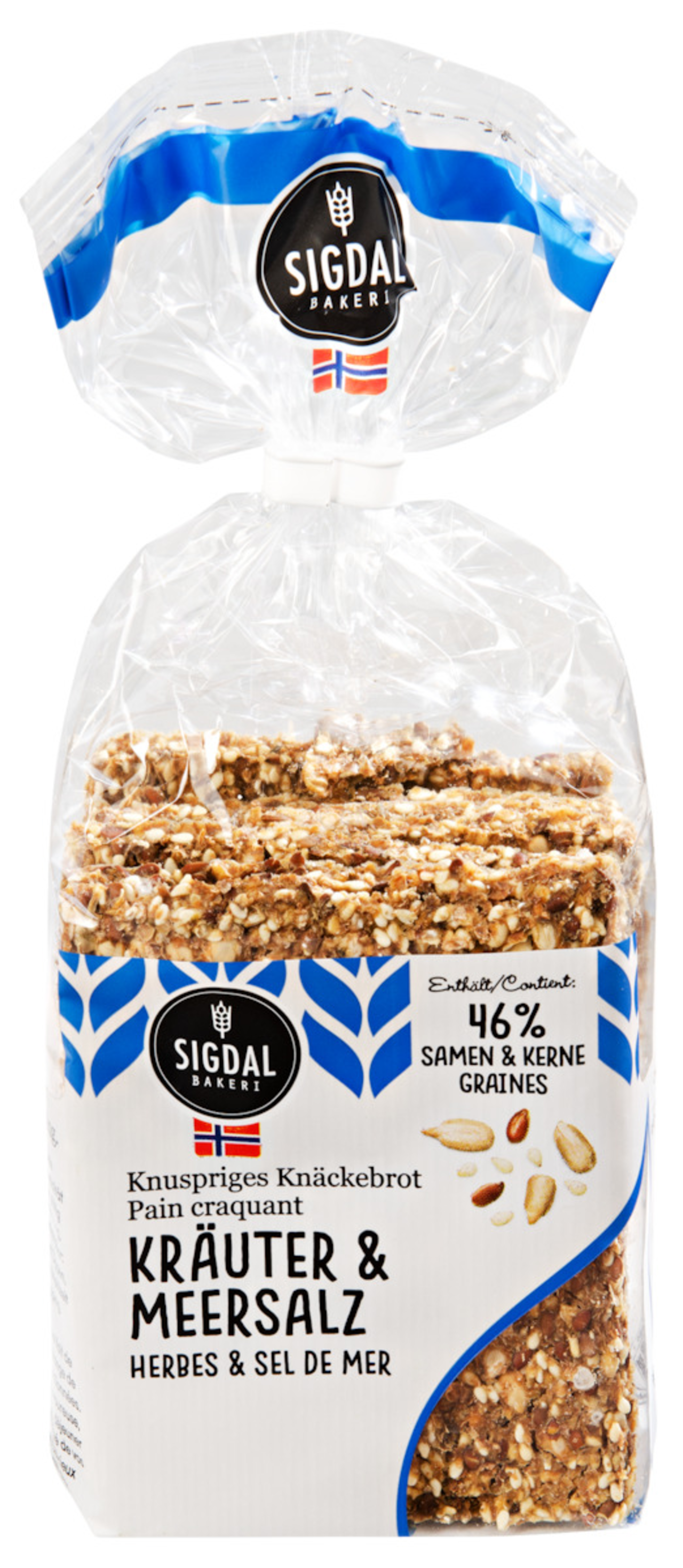 Pain craquant aux herbes & sel de mer, Sigdal, 190 g