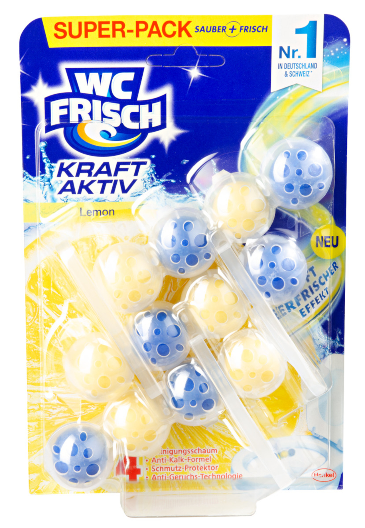 Blocs WC Kraft-Aktiv, lemon, WC Frisch, 3 x 50 g Blocs WC Kraft-Aktiv, lemon, WC Frisch, 3 x 50 g