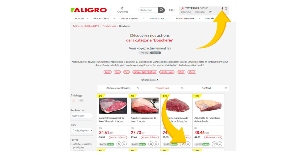 ALIGRO - Ein Produkt, das Sie interessiert, ist in Aktion? Sie erhalten eine Benachrichtigung